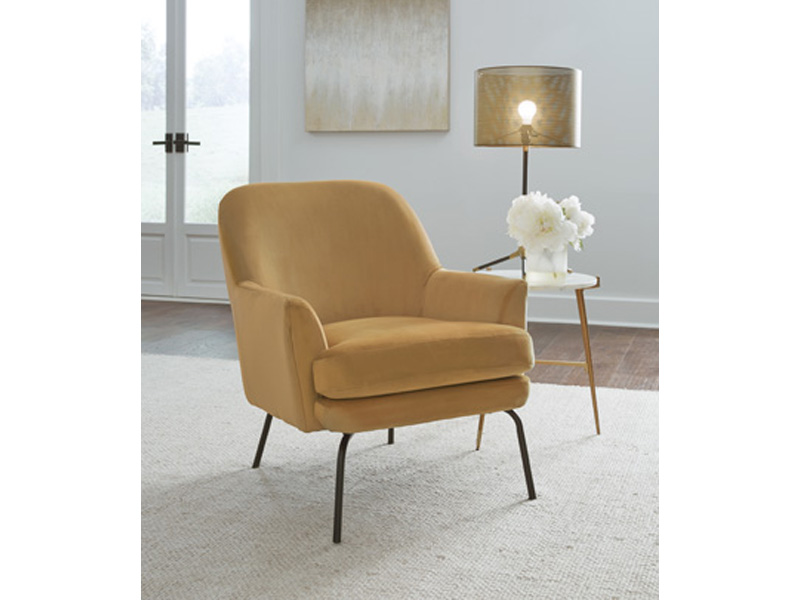 Signature Design by Ashley A3000237 Dericka Accent Chair in Gold