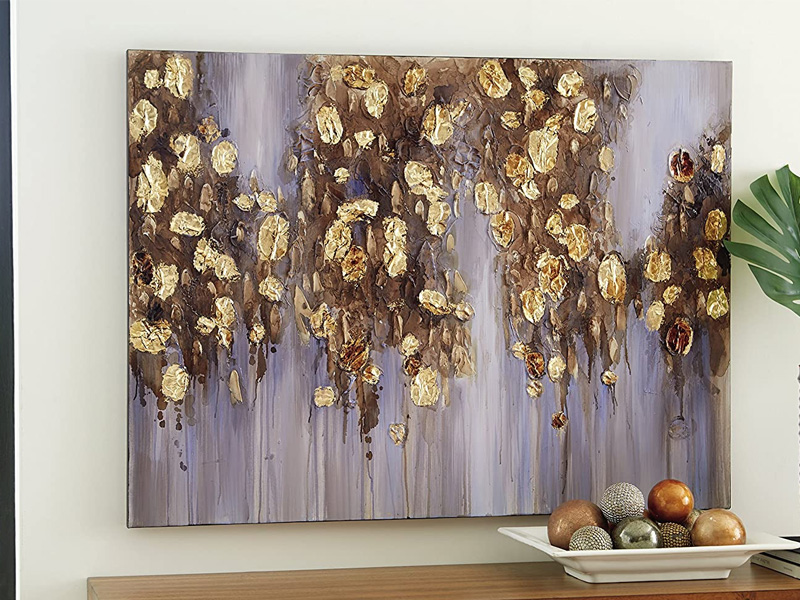 Signature Design by Ashley A8000070 Donier Wall Art Blue/Gold Fini